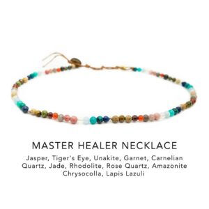 Lotus and Luna 4MM Energy Chakra Healing Necklace with Real Stones (Master Healer)