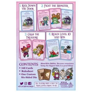 Munchkin Babies Card Game, Family Card Game, Adult, Kids, & Family Game, Fantasy Adventure Card Game, Roleplaying Game, Ages 10+, 3-6 Players, Avg Play Time 120 Min, Steve Jackson Games