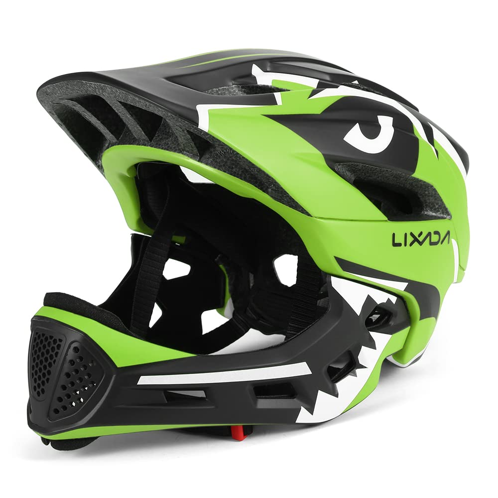 Lixada Kids Bike Helmet Adjustable Detachable Full Face Helmet for Cycling Helmet for Children Bicycle, Skateboard, Scooter, Protective Gear (20.5-22 Inches)