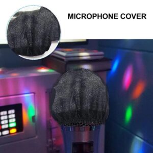 LMJIUJIU 400pcs Microphone Cover Disposable,Mic Windscreen Non-Woven Handheld Mic Cover Black Pop Filter Individually Wrapped, 3.34in