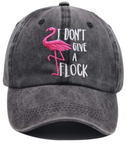 funny flamingo hat, i don't give a flock baseball cap adjustable embroidered dad denim gifts for men and women