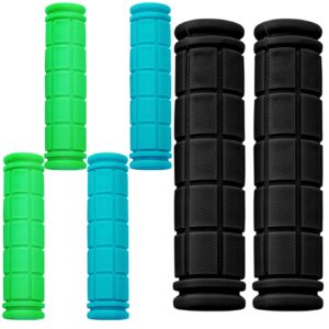 onlyfu 6 pieces bike handlebar grips premium non-slip bicycle handlebar grips cover for bikes scooters bmx mountain bikes scooters cruiser tricycle (6 pcs)