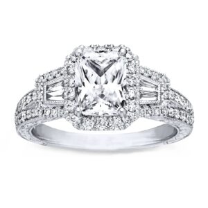 molioaki 2 carat (ctw) moissanite engagement rings for women platinum plated silver moissanite rings 7