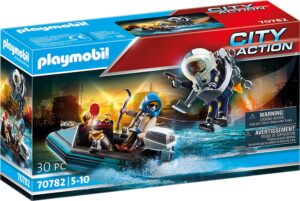 playmobil police jet pack with boat