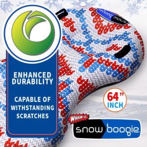 Snowboogie Super Double SnowTube 64" | Double Rider Snow Sleds | Inflatable Sled with Soft Handles | Slick Bottom for Speed & Control | Snow Sledding for Adults & Children | Nordic knit pattern design