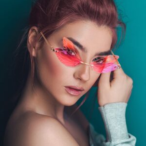 7 Pieces Dragonfly Sunglasses Fairy Glasses Butterfly Glasses Rimless Sunglasses for Women Men