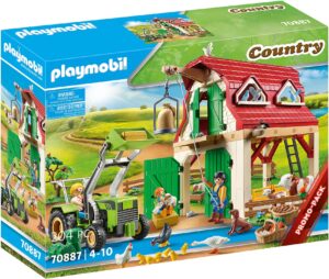 playmobil farm with small animals