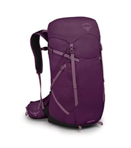 osprey sportlite 30l unisex hiking backpack, aubergine purple, s/m