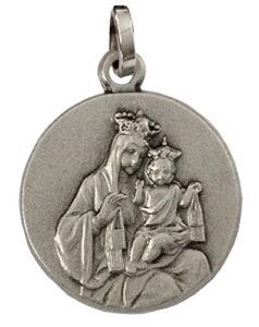 925 sterling silver carmel scapular medal (our lady of mount carmel - virgin of carmel) - 100% made in italy