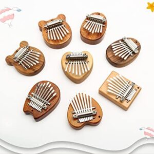 SLDHR Mini 8 keys Kalimba thumb piano, portable marimba music thumb piano pendant with lanyard, a unique gift for children, adults and beginners (Oval) (B11-1)