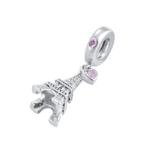 YSAHan Paris Eiffel Tower Dangle Charm City of Love Travel Collection Bead for Pandora Bracelet (Aut-126_Eiffel)