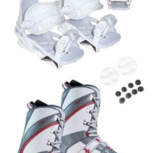 Symbolic Northwave Freedom Snowboard Boots White Bindings Women's Girls Package 9 9.5 (White Bindings Included to Fit Boot, Boot Fit Ladys 9-9.5 (M4))