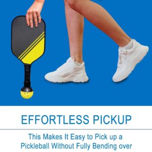 LUCKY CLOVER Pickleball Ball Retriever: Easy Pickleball Ball Accessory to Pick Up Pickleball Balls Without Bending Over, Attaches to Pickleball Paddle Bottom, Fits Any Pickleball Paddles(2 Pack)