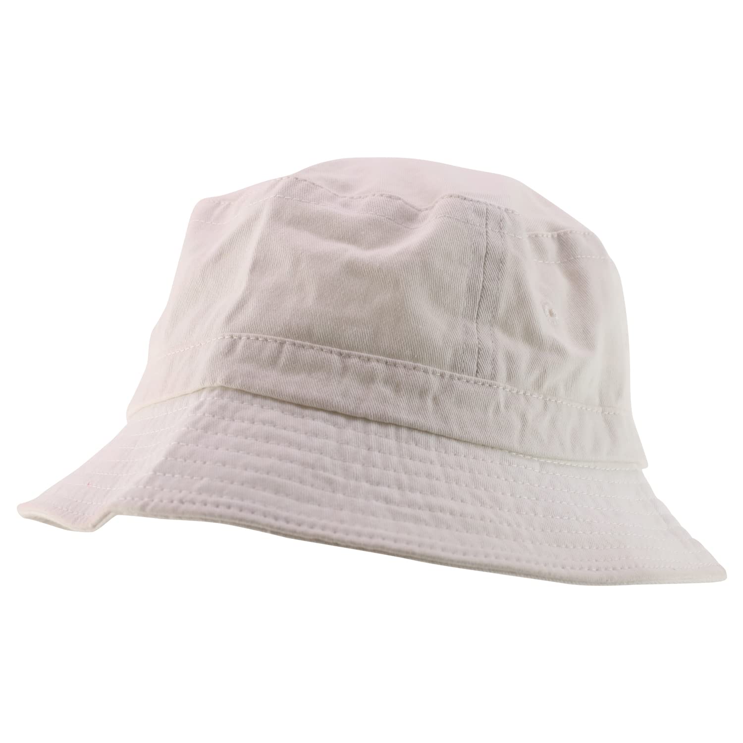 Armycrew XXL Oversize Pigment Dyed Washed Bucket Hat Fits Upto 3XL - White - 2XL-3XL