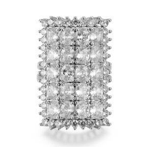 delicin cubic zirconia rectangle brilliant engagement ring