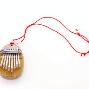 SLDHR Mini 8 keys Kalimba thumb piano, portable marimba music thumb piano pendant with lanyard, a unique gift for children, adults and beginners (Oval) (B11-1)