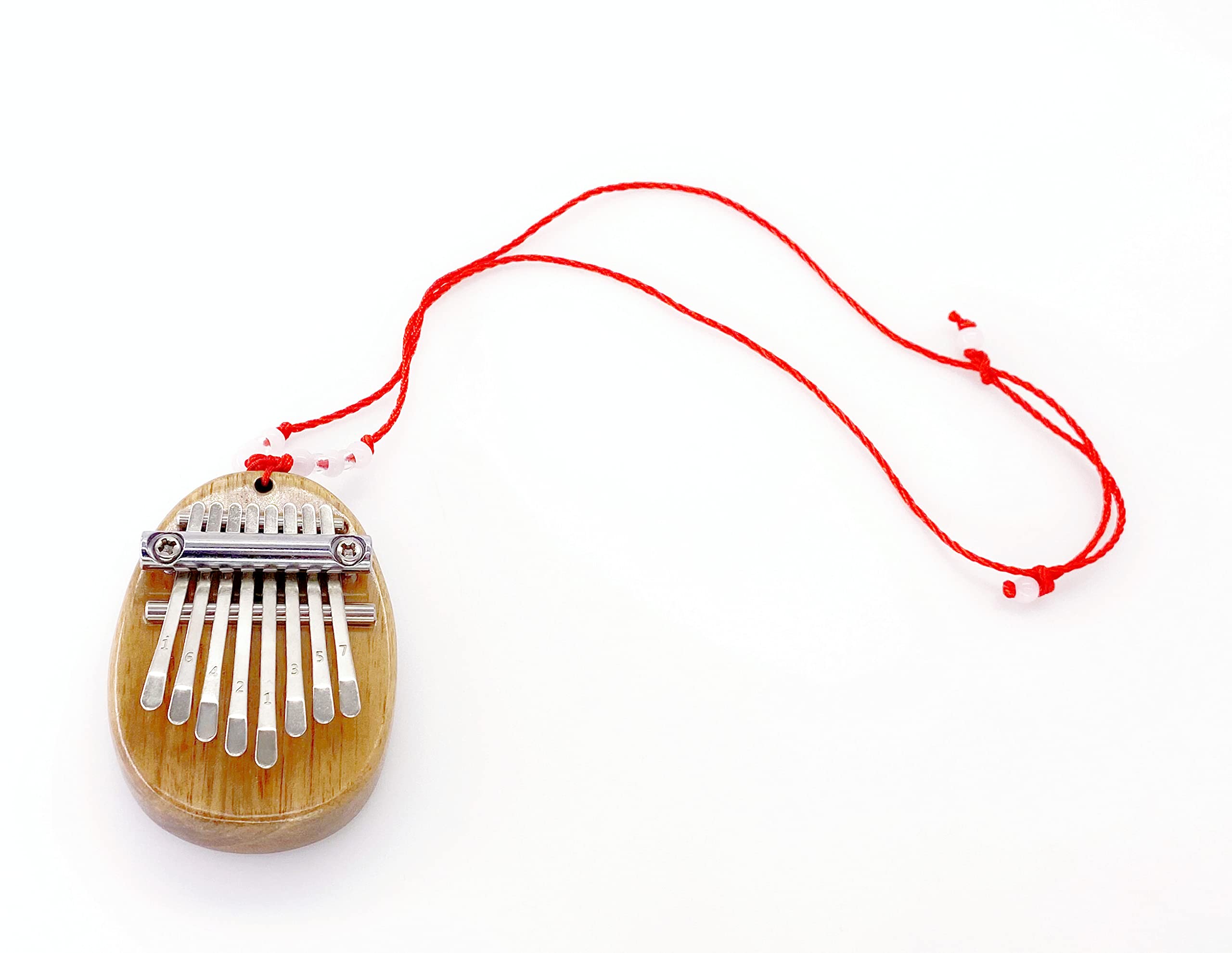 SLDHR Mini 8 keys Kalimba thumb piano, portable marimba music thumb piano pendant with lanyard, a unique gift for children, adults and beginners (Oval) (B11-1)