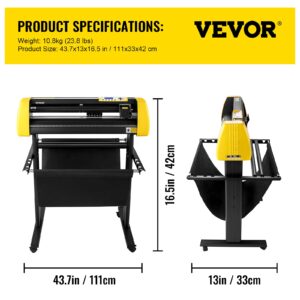 VEVOR Vinyl Cutter Machine, 34 in / 870 mm Max Paper Feed Cutting Plotter, Automatic Camera Contour Cutting LCD Screen Printer with Stand Adjustable Force and Speed for Sign Making Plotter Cutter