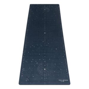 yoga design lab | the combo yoga mat | 2-in-1 mat+towel | eco luxury | ideal for hot yoga, power, bikram, ashtanga, sweat | studio quality | includes carrying strap! (celestial, 5.5mm)