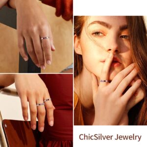 ChicSilver Mothers Ring 2 Birthstones Simulated Birthstone Rings for Women Custom Mothers Ring 2 Birthstones 2 Names Engraved Promise Rings for Her Mother (Size 7)