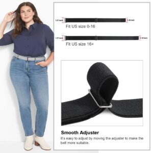 XZQTIVE 4 Pieces 6 Pieces Invisible No Show women Belt Stretch Elastic Adjustable with Flat Buckle for Jeans Pants Dresses