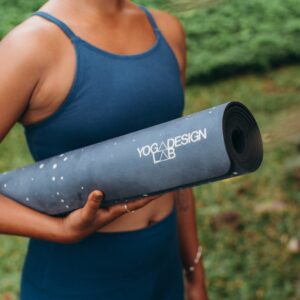 YOGA DESIGN LAB | The Combo Yoga Mat | 2-in-1 Mat+Towel | Eco Luxury | Ideal for Hot Yoga, Power, Bikram, Ashtanga, Sweat | Studio Quality | Includes Carrying Strap! (Celestial, 5.5mm)