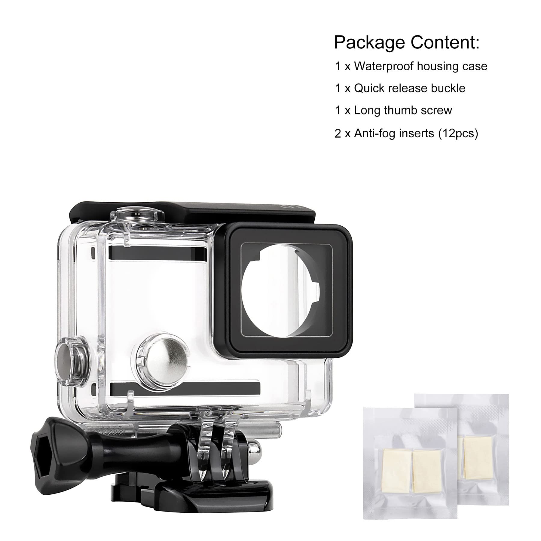 YALLSAME Waterproof Case for GoPro Hero 4 3 3+, 131ft Underwater Protective Housing Accessories Ideal for Scuba Diving, Snorkeling, Surfing, Dive Housing Case for GoPro 3 Plus 3 4 Black/Silver