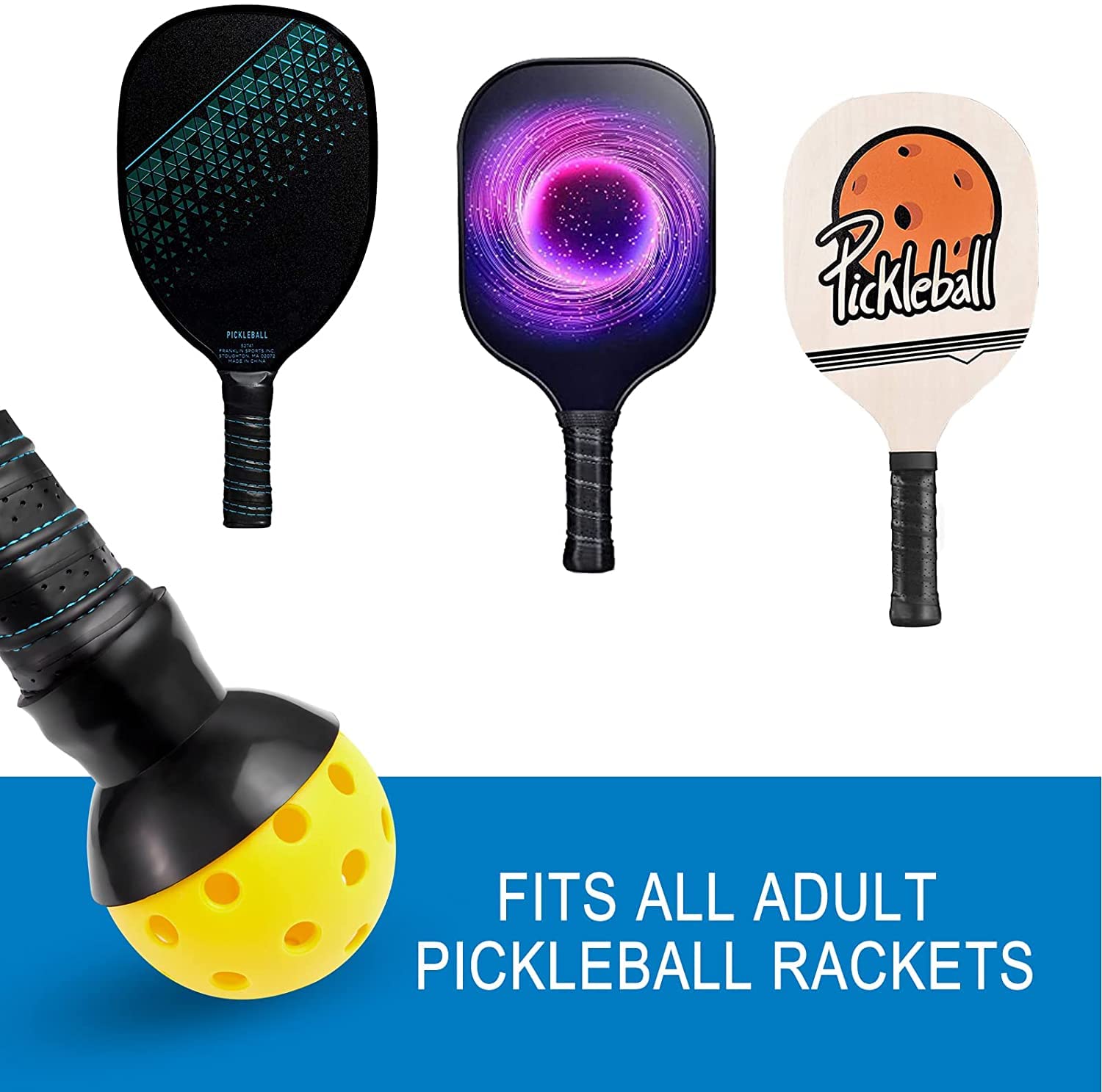 LUCKY CLOVER Pickleball Ball Retriever: Easy Pickleball Ball Accessory to Pick Up Pickleball Balls Without Bending Over, Attaches to Pickleball Paddle Bottom, Fits Any Pickleball Paddles(2 Pack)