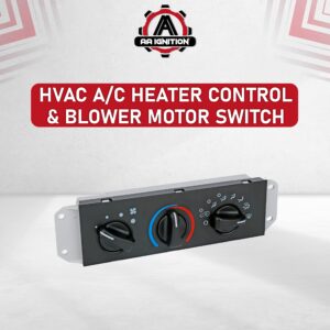 Replacement HVAC A/C Heater Control and Blower Motor Switch - Compatible with Jeep - 1999-2004 Wrangler TJ - Replaces 55037473AB, 55037473AA, 55037612AA, HS-373 - AC Climate Heater Panel Selector Unit