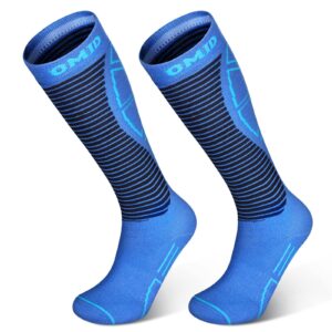 omid ski socks, merino wool snow socks long otc snowboard socks non-slip cuff warm socks for men women skiing/snowboarding