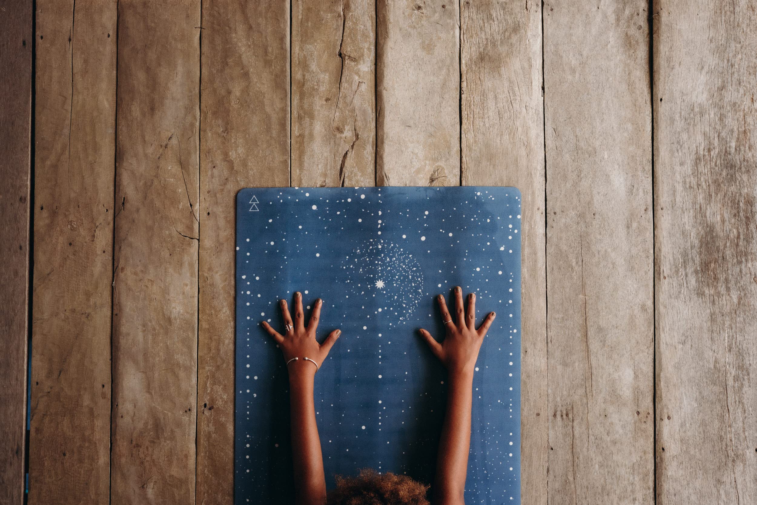 YOGA DESIGN LAB | The Combo Yoga Mat | 2-in-1 Mat+Towel | Eco Luxury | Ideal for Hot Yoga, Power, Bikram, Ashtanga, Sweat | Studio Quality | Includes Carrying Strap! (Celestial, 5.5mm)