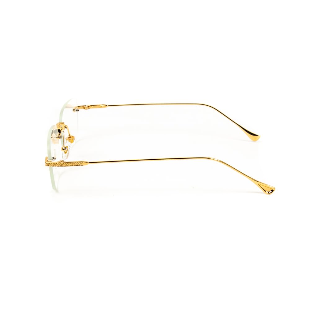 Street Knitted Gold Metal Square Clear Lens Sunglasses for Men Women