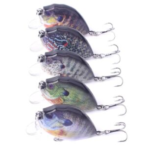 sanpeng crankbait bass crankbait fishing lures set shallow deep diving swimbait diving wobblers artificial bait with 3d eyes lifelike swimbait for freshwater saltwater fishing (a-5pcs)