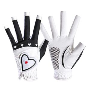 rnagret golf glove, golf gloves 1pair women golf gloves fingerless soft sport gloves ladies girl granules anti-skid glove left and right hand mittens (color : black, size : 18)