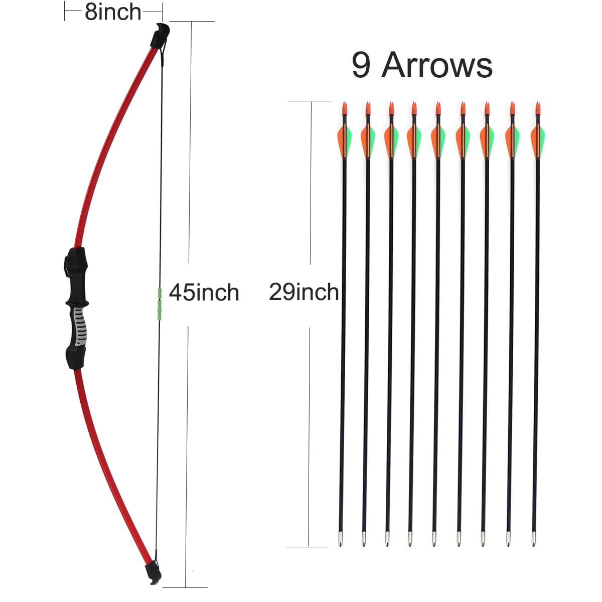 AUVIM 45" Bow and Arrow Set for Youth Kids Junior Beginner Bow Gift Outdoor Archery Set 18 Lb for Teen Outdoor Sports