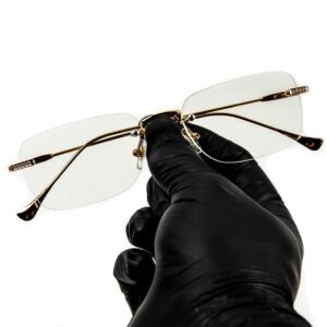 Street Knitted Gold Metal Square Clear Lens Sunglasses for Men Women