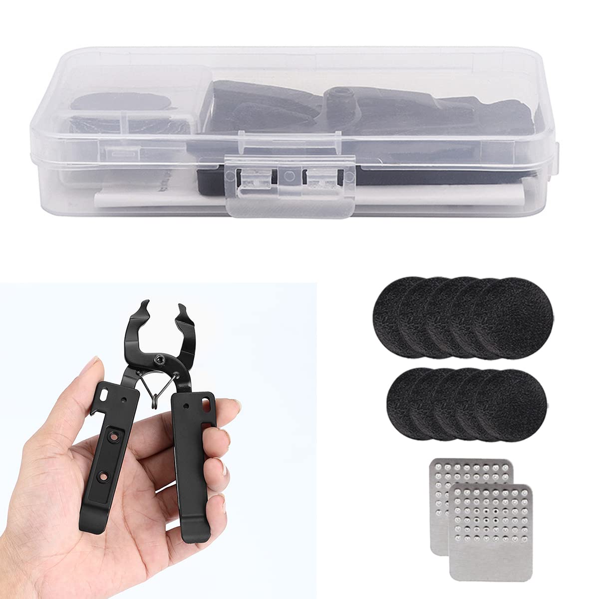 AutoRocking Bike Tire Patch Repair Kit, Glueless Bicycle Inner Tube Puncture Patching, with Bicycle Chain Master Link Combo Pliers