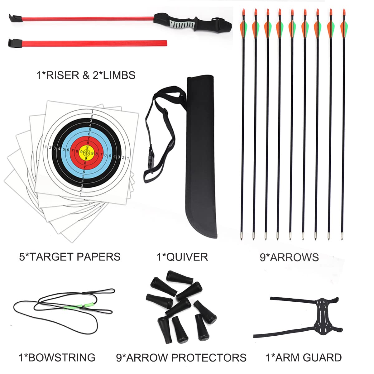 AUVIM 45" Bow and Arrow Set for Youth Kids Junior Beginner Bow Gift Outdoor Archery Set 18 Lb for Teen Outdoor Sports