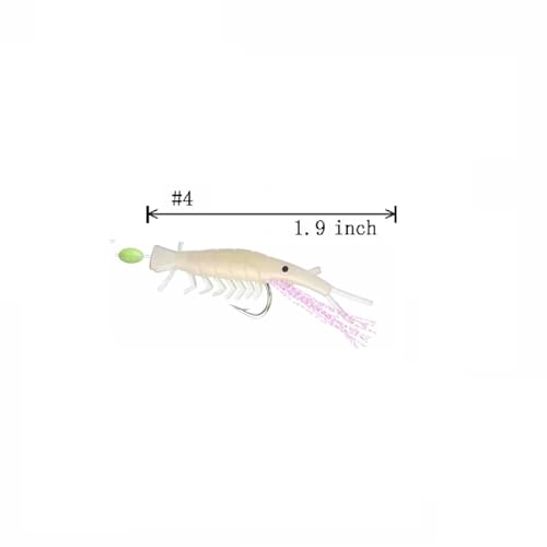 10 Packs Shrimp 5 hooks Glow Saltwater String Hook Fishing Lure Bait Rig Tackle (Shrimp, 1/0#-100 Packs)