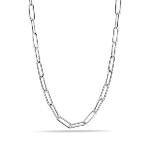 lecalla 925 sterling silver italian paperclip-link chain necklace for women 36 inches