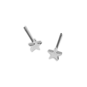 tini lux | hypoallergenic earrings | titanium castor star studs | silver tiny star | titanium stud earrings for women | silver earrings studs, sensitive ears, trendy womens earring set