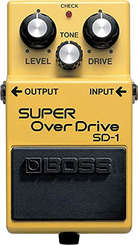 Boss SD-1 Super OverDrive Bundle with 10ft Instrument Cable, Patch Cable, and Picks