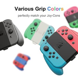 Skull & Co. JoyGrip for Nintendo Switch OLED, OG Switch Joy-Con Controller: Rechargeable Handheld Joystick Remote Control Holder with Interchangeable Grips - OLED White