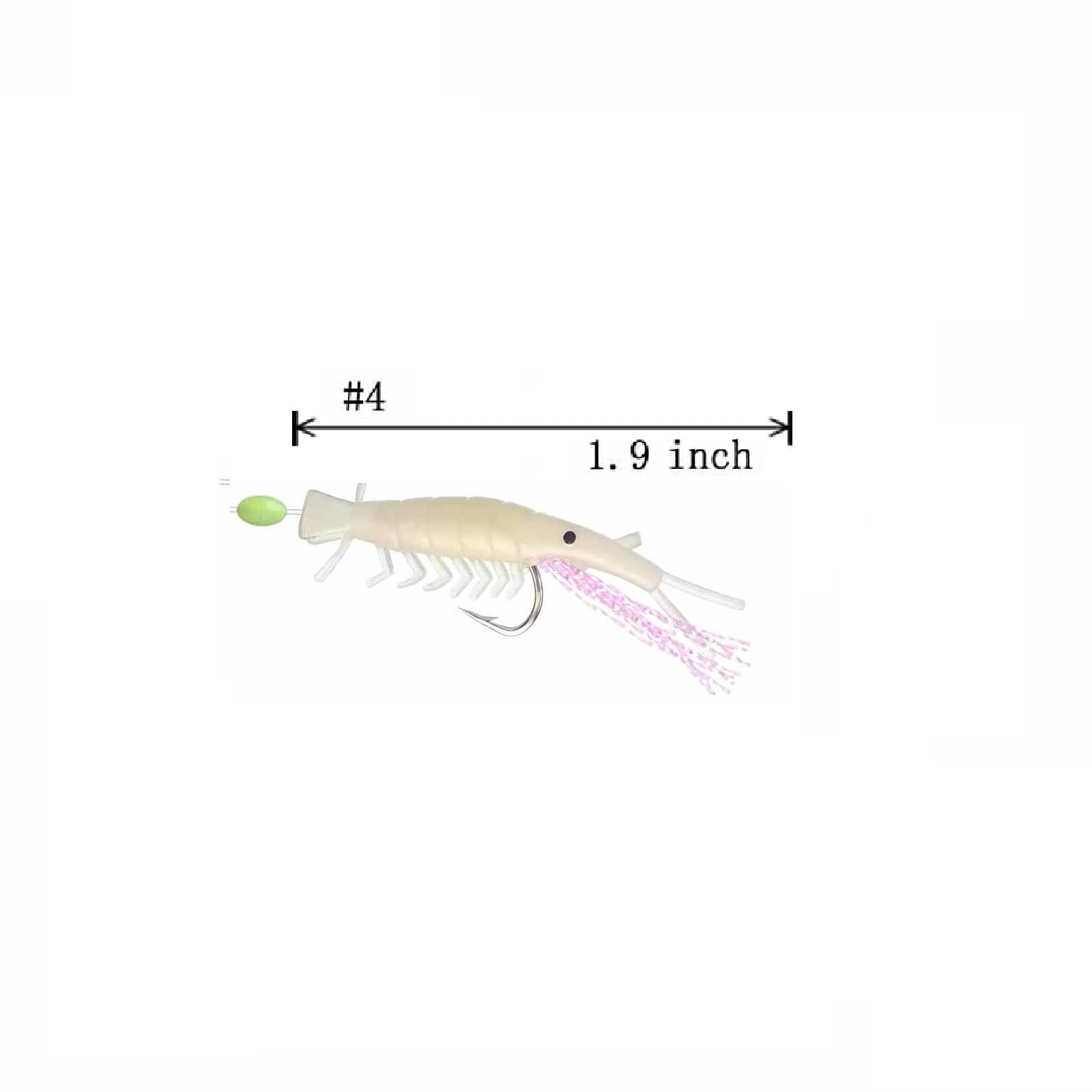 10 Packs Shrimp 5 hooks Glow Saltwater String Hook Fishing Lure Bait Rig Tackle (Shrimp, 4#-100 Packs)