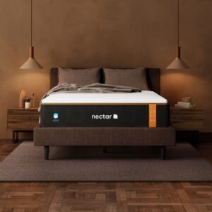 nectar premier copper 14" queen mattress - medium firm gel memory foam mattress - 5 layers of comfort - triple action cooling tech - 365-night trial - forever warranty, 80"l x 60"w x 14"th, white