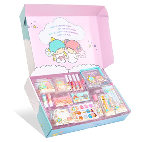 wet n wild Little Twin Stars Full Makeup Set | Gift Set | Primer | Setting Spray | Makeup Brushes | Highlighters | Makeup Sponges | 15-Pan Pigment Palette | Lip Scrub | Lip Gloss, Full Collection