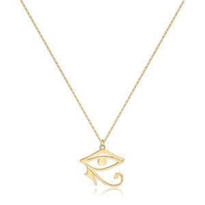 pencros dainty eye of horus necklace,18k gold plated ra eye spiritual necklace delicate chain minimalist simple jewelry friend's gift