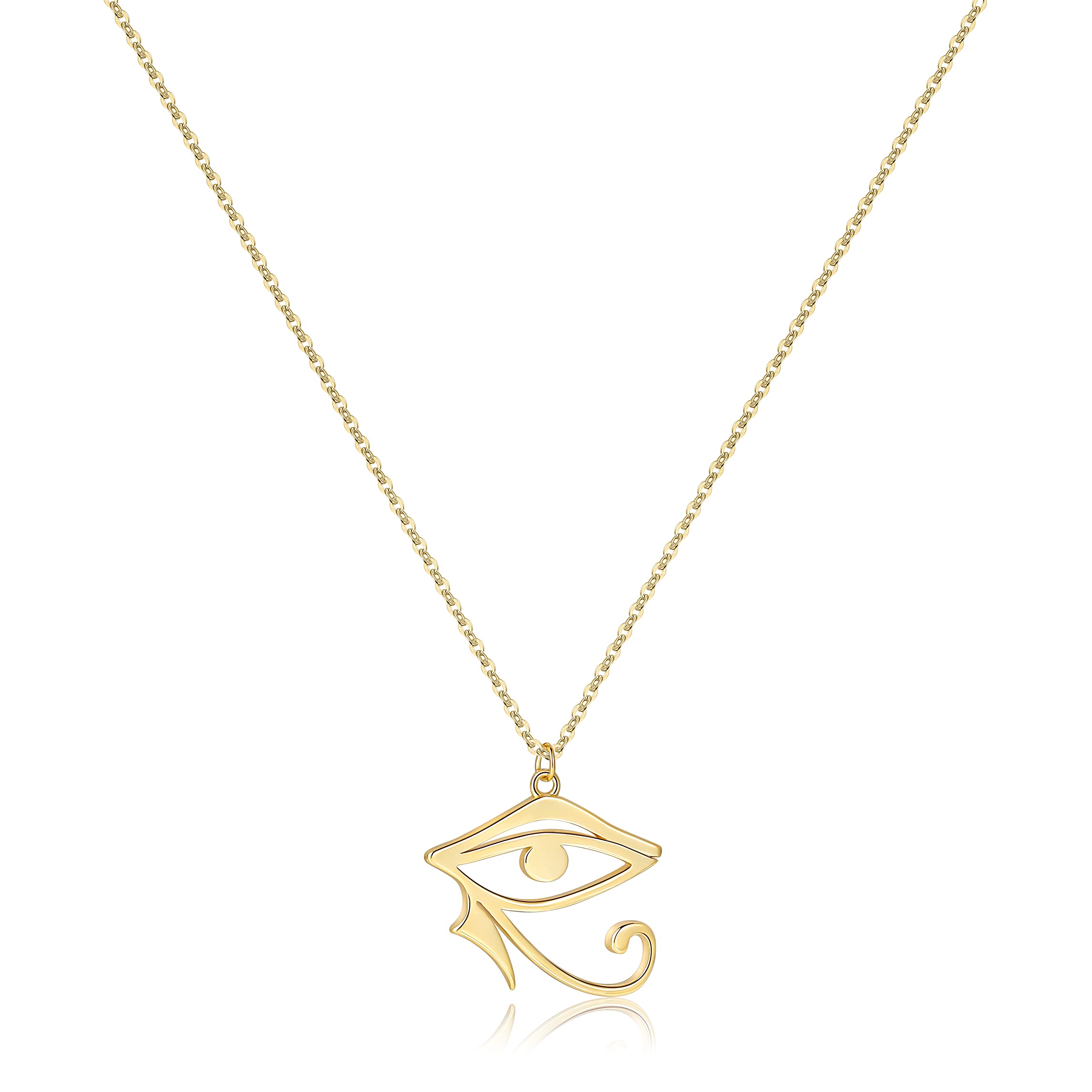 Pencros Dainty Eye Of Horus Necklace,18K Gold Plated Ra Eye Spiritual Necklace Delicate Chain Minimalist Simple Jewelry Friend's Gift