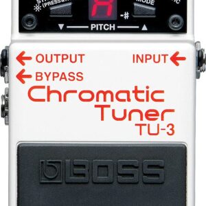 Boss TU-3 Chromatic Tuner Pedal - Bundle with 10ft Instrument Cable, 6in Patch Cable, and Picks