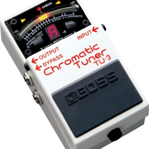 Boss TU-3 Chromatic Tuner Pedal - Bundle with 10ft Instrument Cable, 6in Patch Cable, and Picks